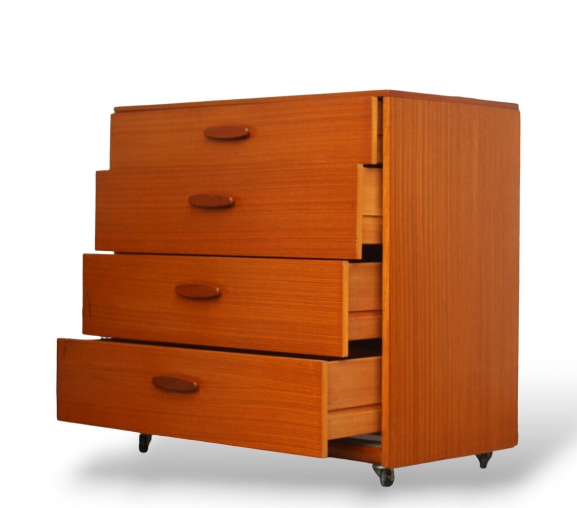 Mid Century Teak Austinsuite Chest of Drawers Retro 4 Drawer Chest on ...