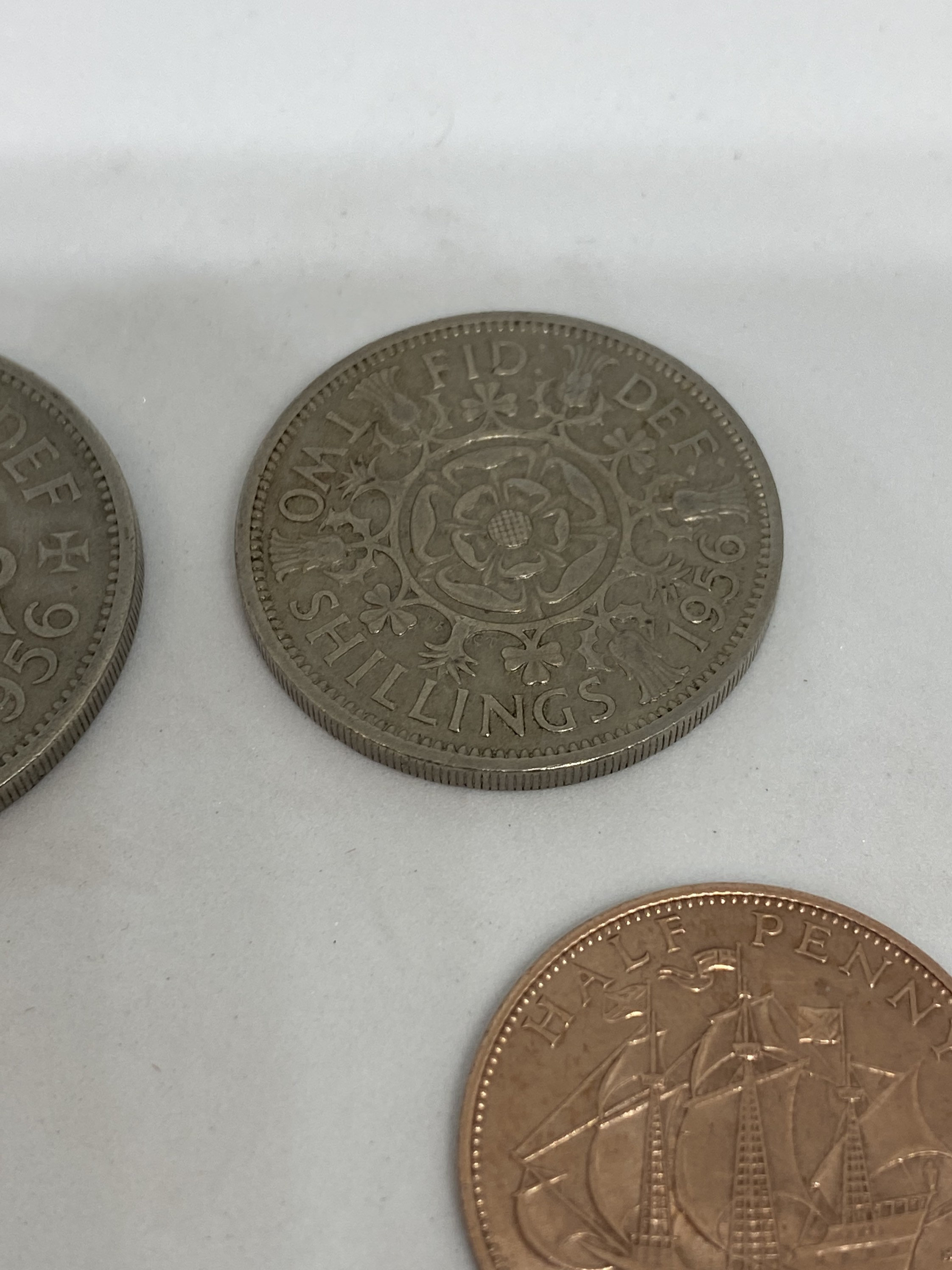 1956 Coins Half Crown Two Shillings Half Penny Six Pence One Shilling ...