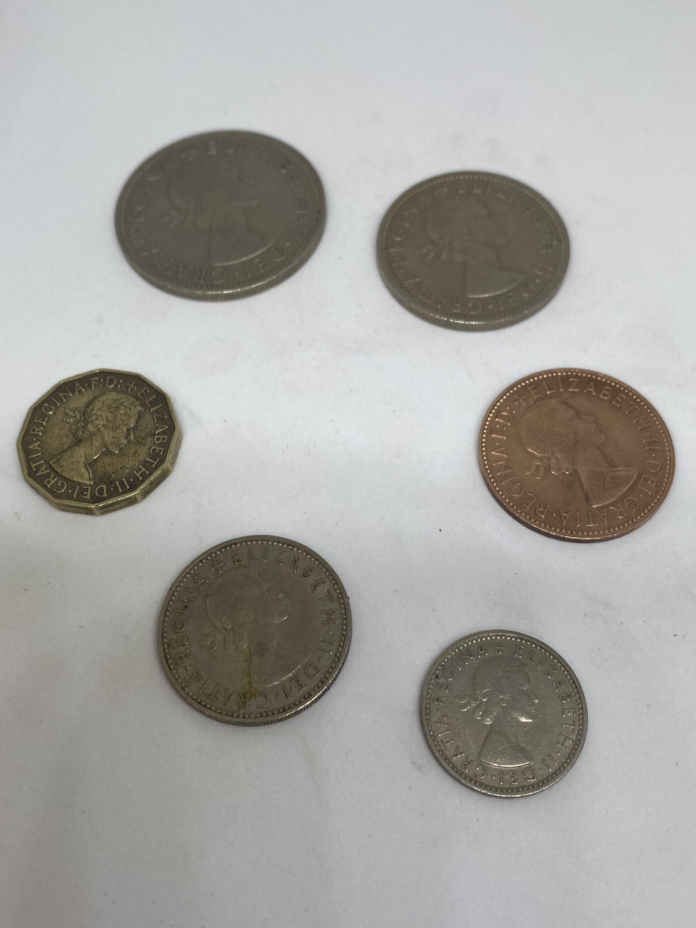 1956 Coins Half Crown Two Shillings Half Penny Six Pence One - Etsy