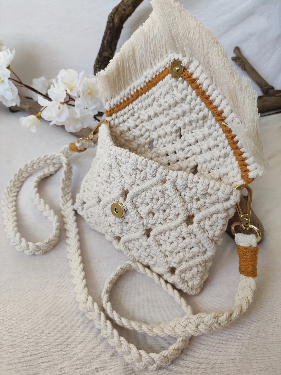 Macrame Purse With Handles / Small Clutch Bag / Macrame - Etsy