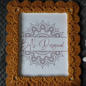 Large Wavy or Straight Edges Macrame Picture Frame - Boho Wedding Decor ...