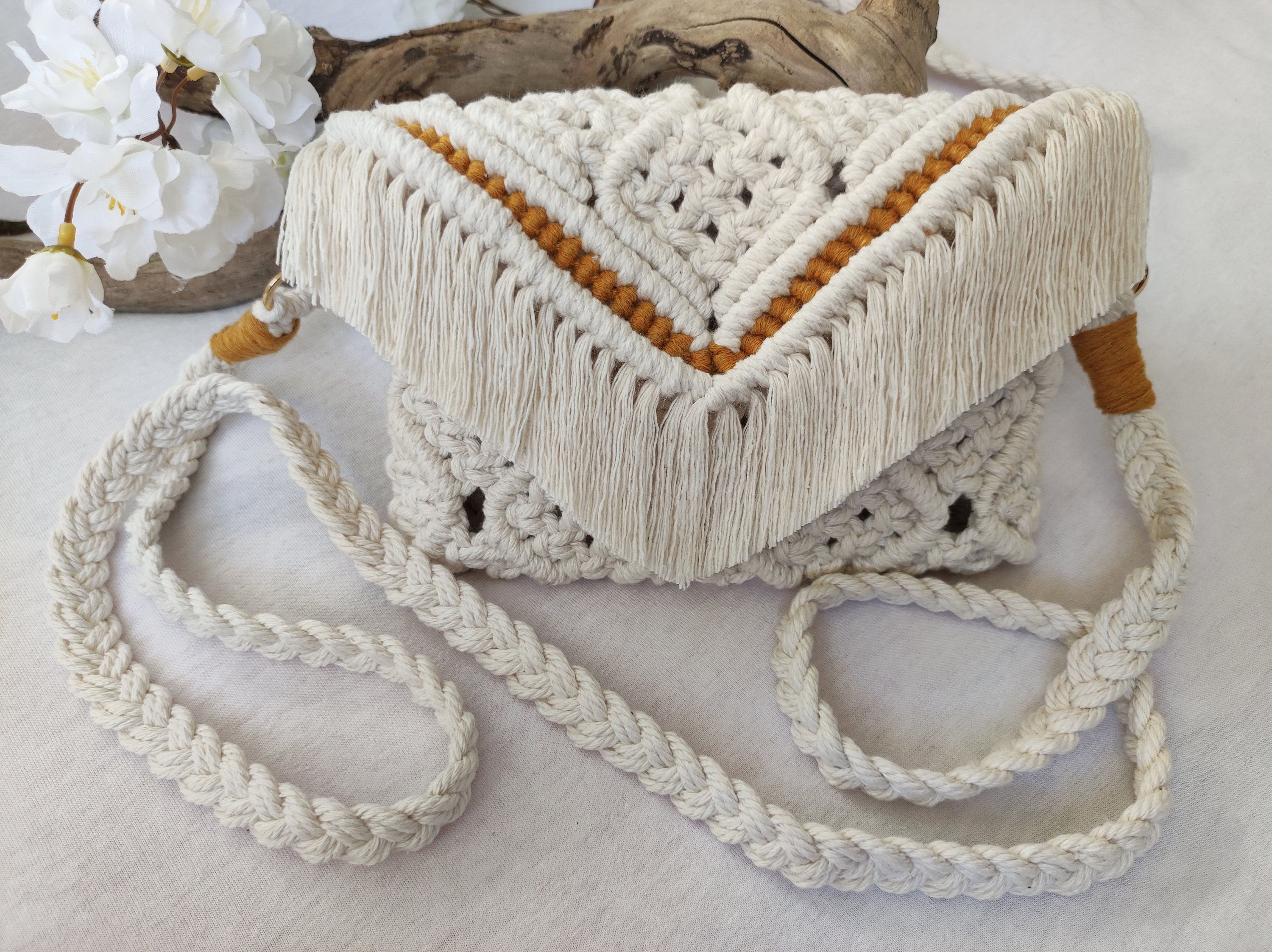 Macrame Purse With Handles / Small Clutch Bag / Macrame - Etsy