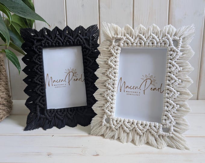 Boho Macrame Photo Frame: Handmade Family Picture Frame - Etsy