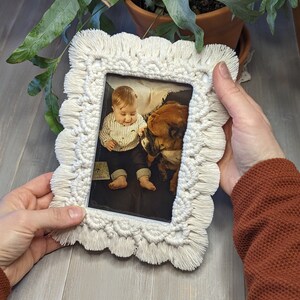 Custom Frame, Lace-patterned Photo Frame, Boho Macrame Picture Frame ...