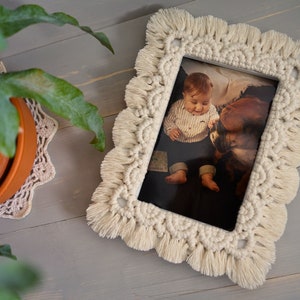Custom Frame, Lace-patterned Photo Frame, Boho Macrame Picture Frame ...