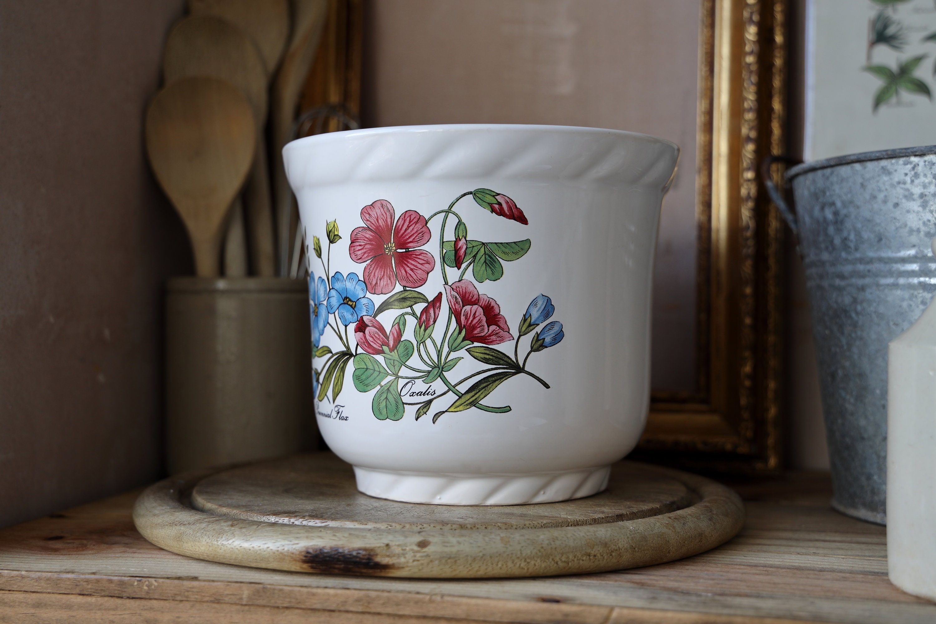Vintage Ceramic Botanical Indoor Plant Pot Tudor Ceramics Ltd England ...