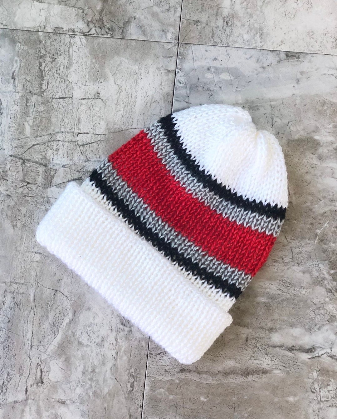 White Ohio State Buckeyes OSU Beanie Winter Hats - Etsy