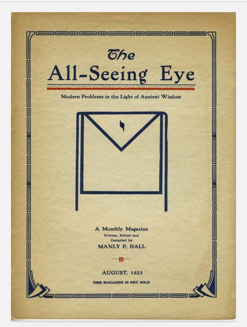 All Seeing Eye Masonic Journal- Manly P. Hall - Esoteric Rosicrucian ...