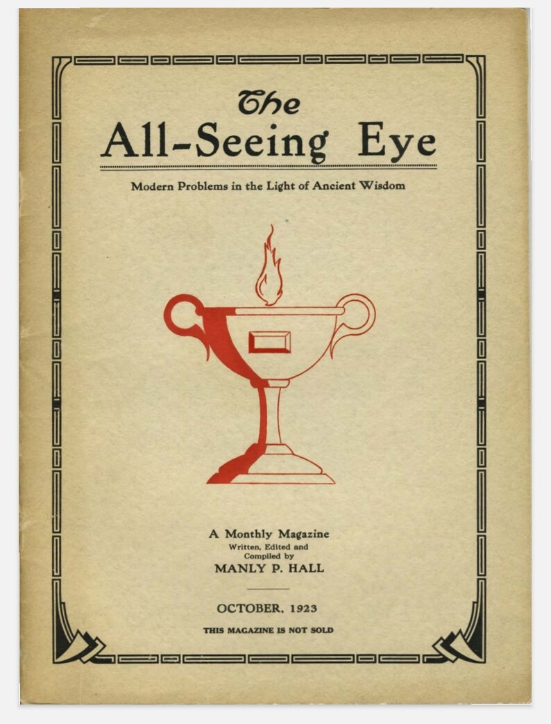 All Seeing Eye Journal - Manly P. Hall, Esoteric Publication (digital ...