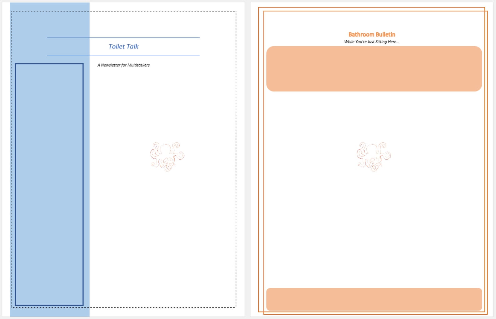 Bathroom Bulletin- Toilet Talk - Printable Newsletter Template - Etsy