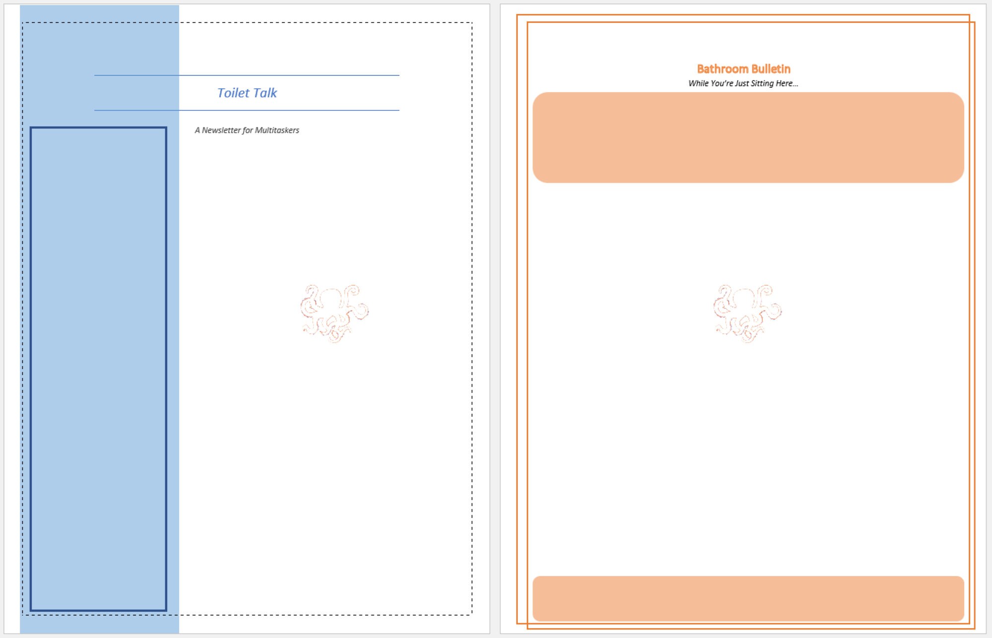 Bathroom Bulletin- Toilet Talk - Printable Newsletter Template - Etsy