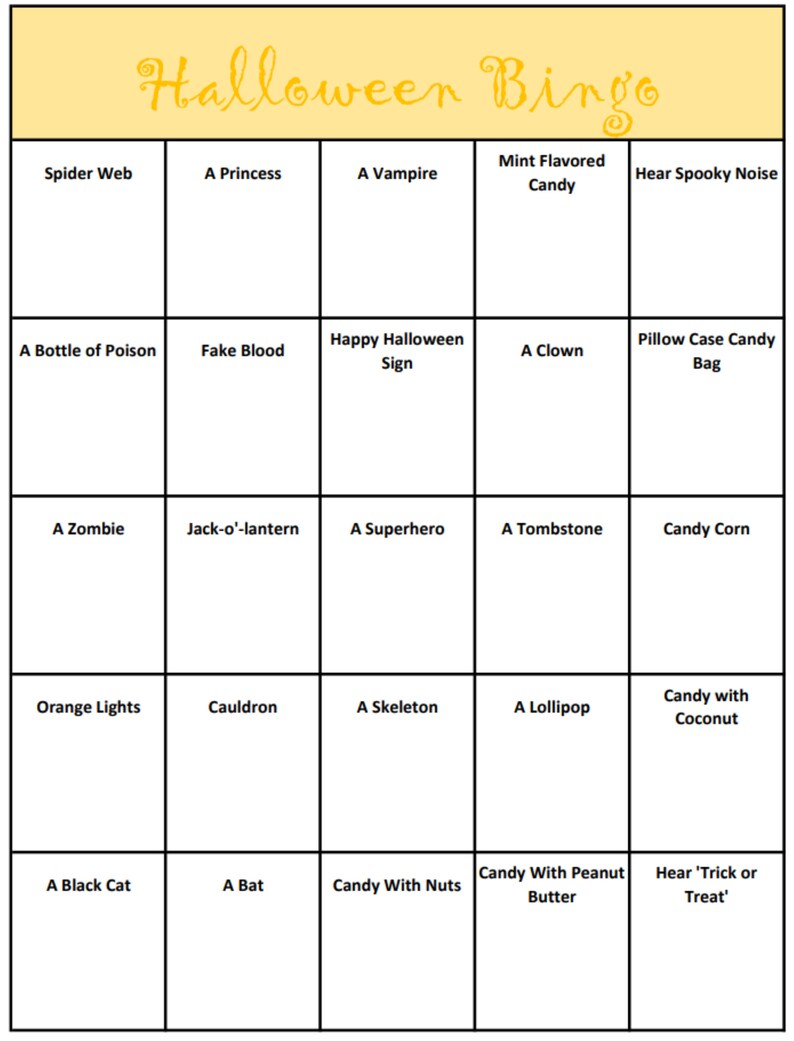 Printable Halloween Bingo Cards - Etsy