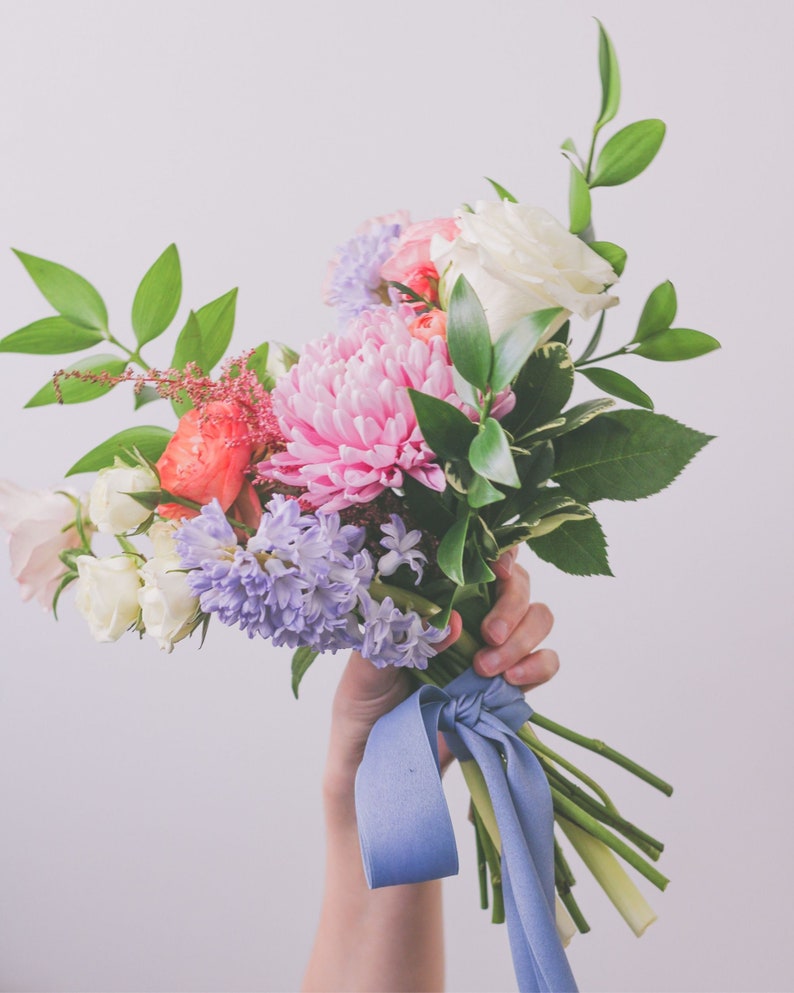 Blue Wedding Ribbon | Blue Floral Ribbon | Wedding Flower Ribbon | Boho ...