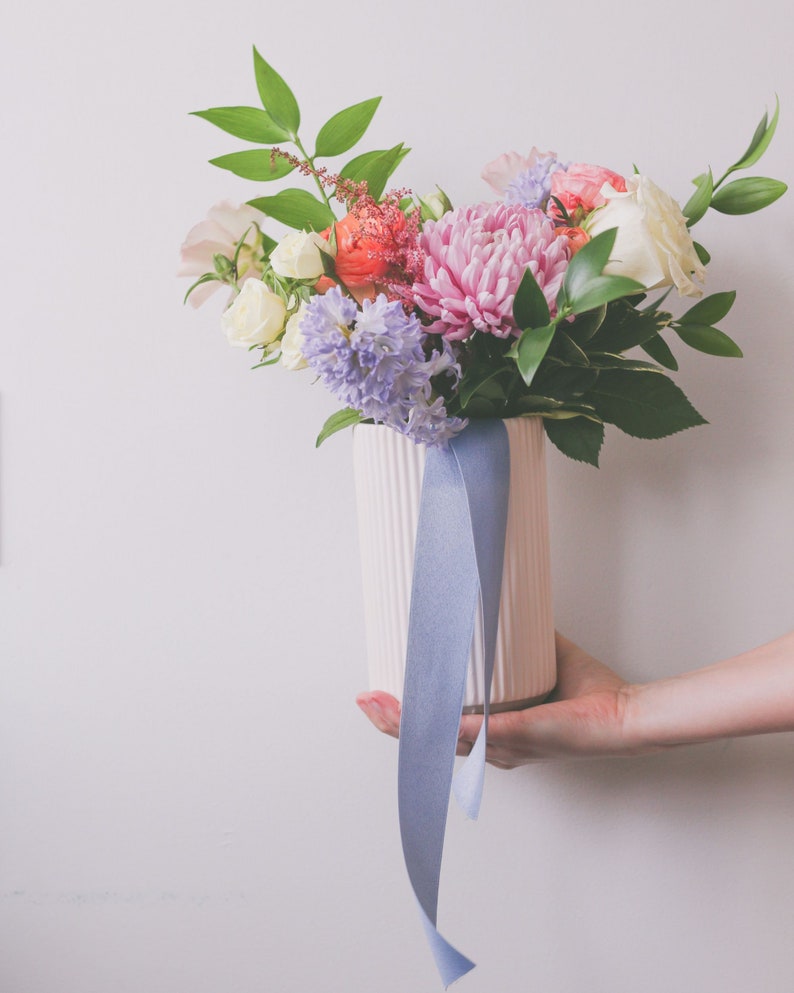 Blue Wedding Ribbon | Blue Floral Ribbon | Wedding Flower Ribbon | Boho ...