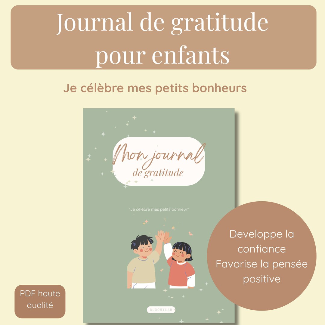 Kids Gratitude Journal Montessori Printable PDF | Positive Feelings ...