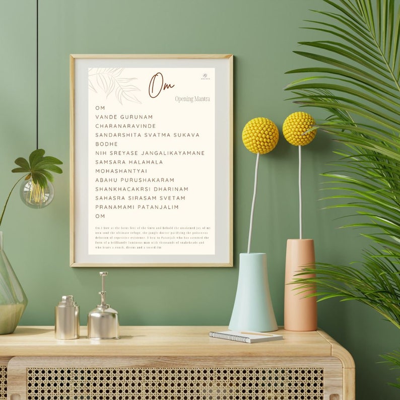 OM Opening Mantra Chanting Poster Sanskrit and English, Mantra Ceremony ...