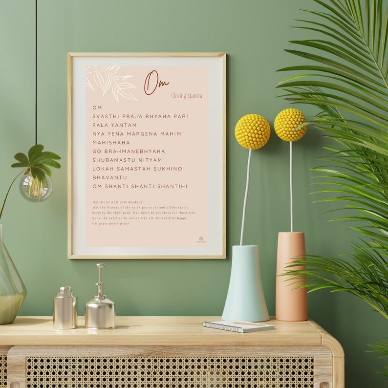 OM Closing Mantra Chanting Poster Sanskrit and English, Mantra Ceremony ...