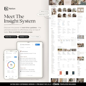 Life Dashboard 2025 Notion Template | All in One | Vision, Goals, Planning, Productivity, Self ...