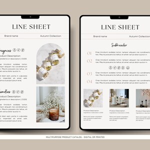 Editable Line Sheet Template Canva Product Catalog A4 - Etsy