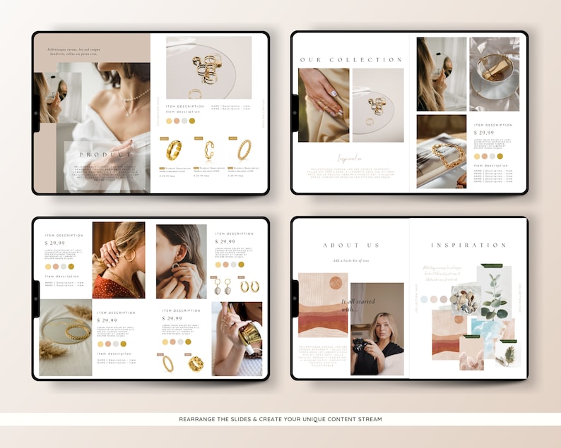Jewelry Catalog Template: Editable Canva Lookbook (A4, US Letter) - Etsy