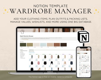 Wardrobe Notion Template - Etsy