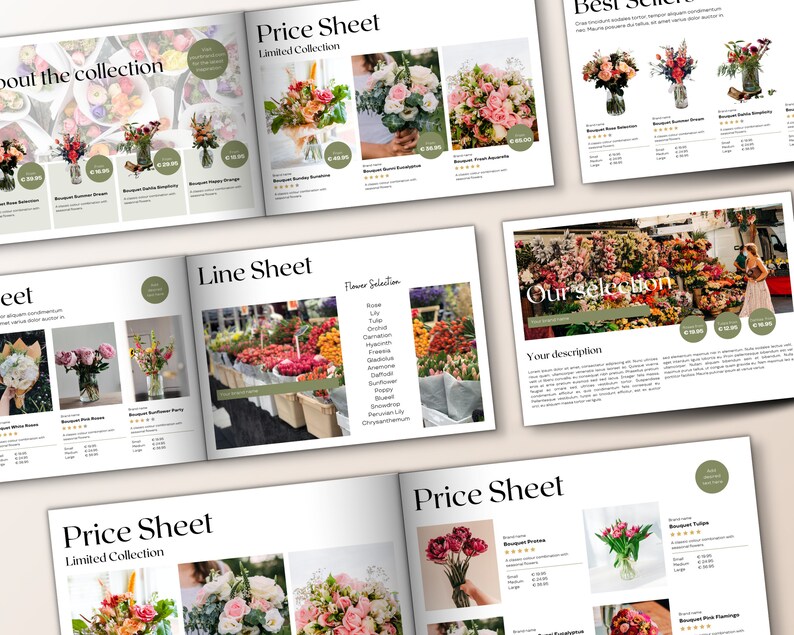 Flower Product Catalog Template: Line Sheet & Pricing Guide (canva ...