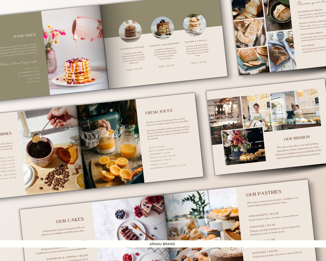 Cafe & Restaurant Menu Pricing Guide Template for Canva Editable ...