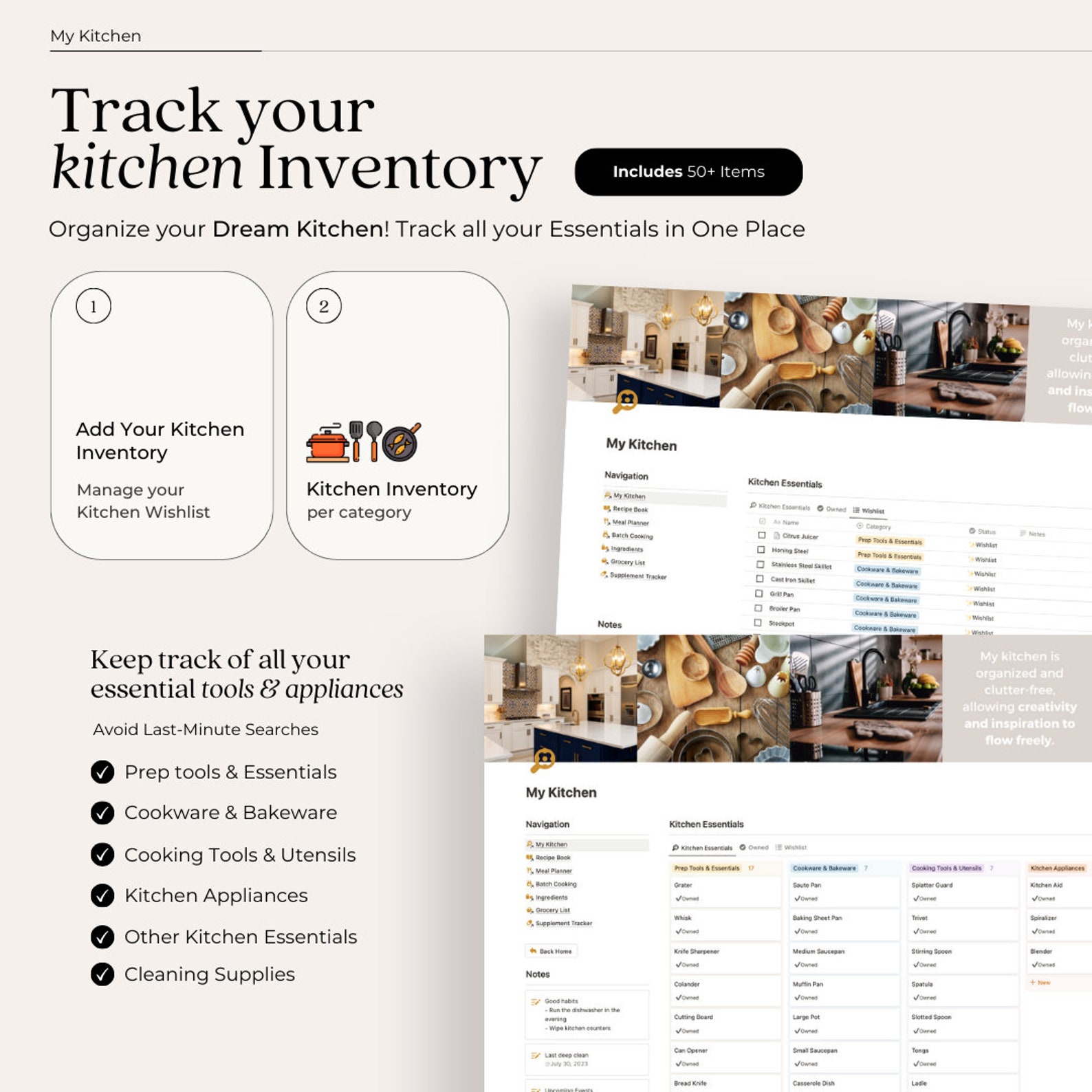 Meal Planner Notion Template Digital Meal Planner, Recipe Book, Kitchen ...