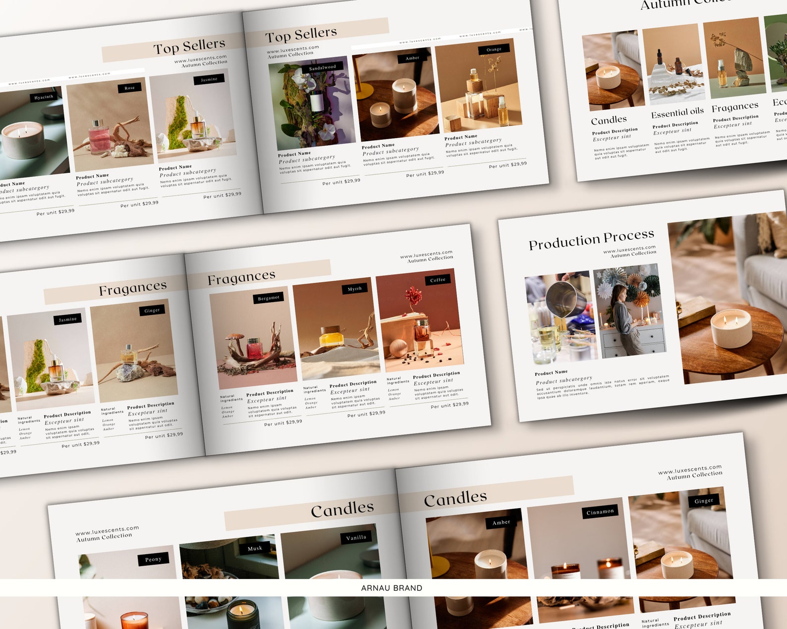 Product Catalog Template: Candle & Fragrance Line Sheet (canva Editable ...