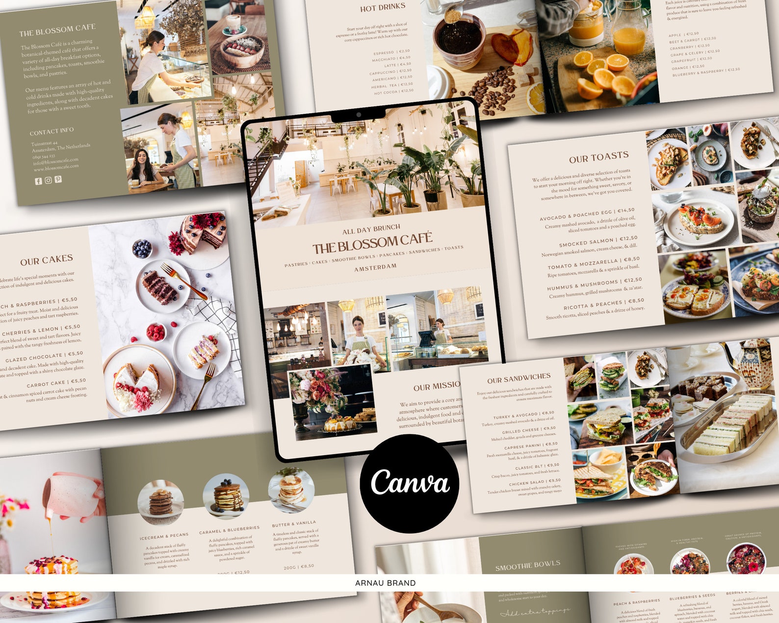 Cafe & Restaurant Menu | Pricing Guide Template for Canva | Editable ...