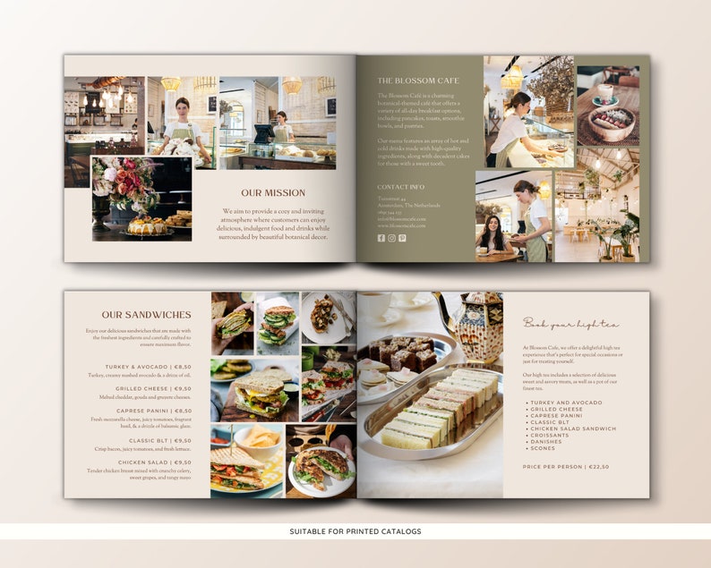 Cafe & Restaurant Menu | Pricing Guide Template for Canva | Editable ...