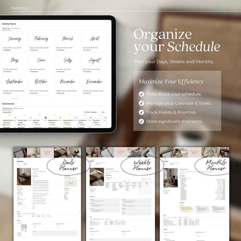 Life Dashboard 2025 Mini Notion Template Vision, Goals, Planning ...