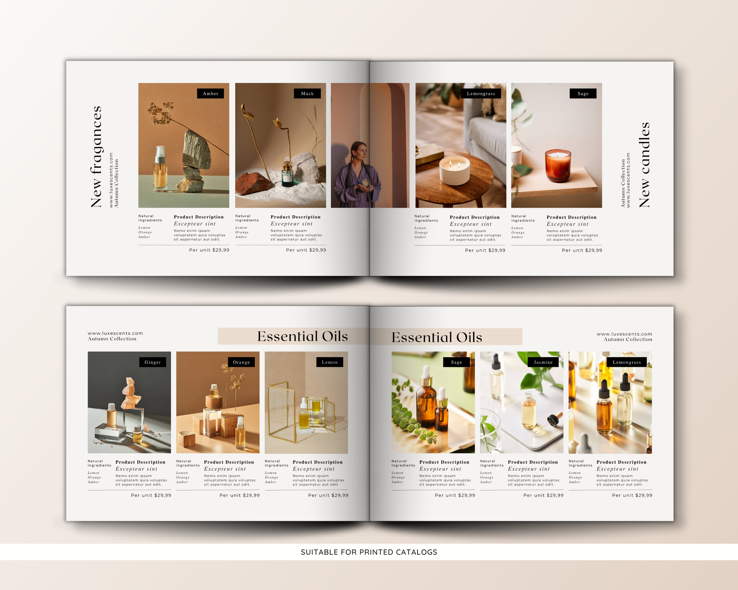 Product Catalog Template: Candle & Fragrance Line Sheet (canva Editable ...