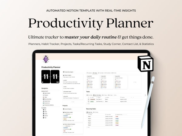Notion Second Brain Template, Notion Dashboard, Notion Template 2023, Notion Planner, Notion All ...