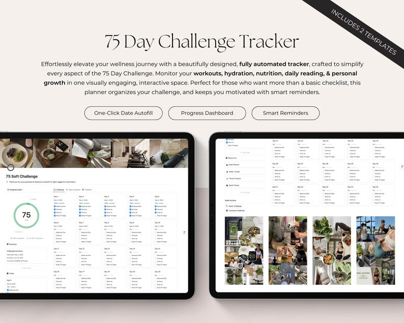 75 Day Challenge Notion Tracker | Health & Wellness Planner (digital ...