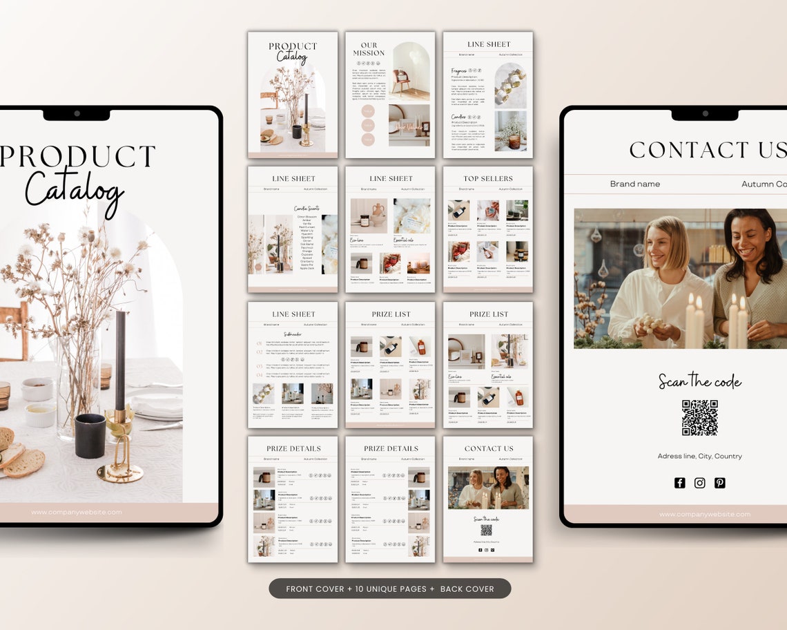 Editable Line Sheet Template Canva Product Catalog A4 Display & Prizing ...