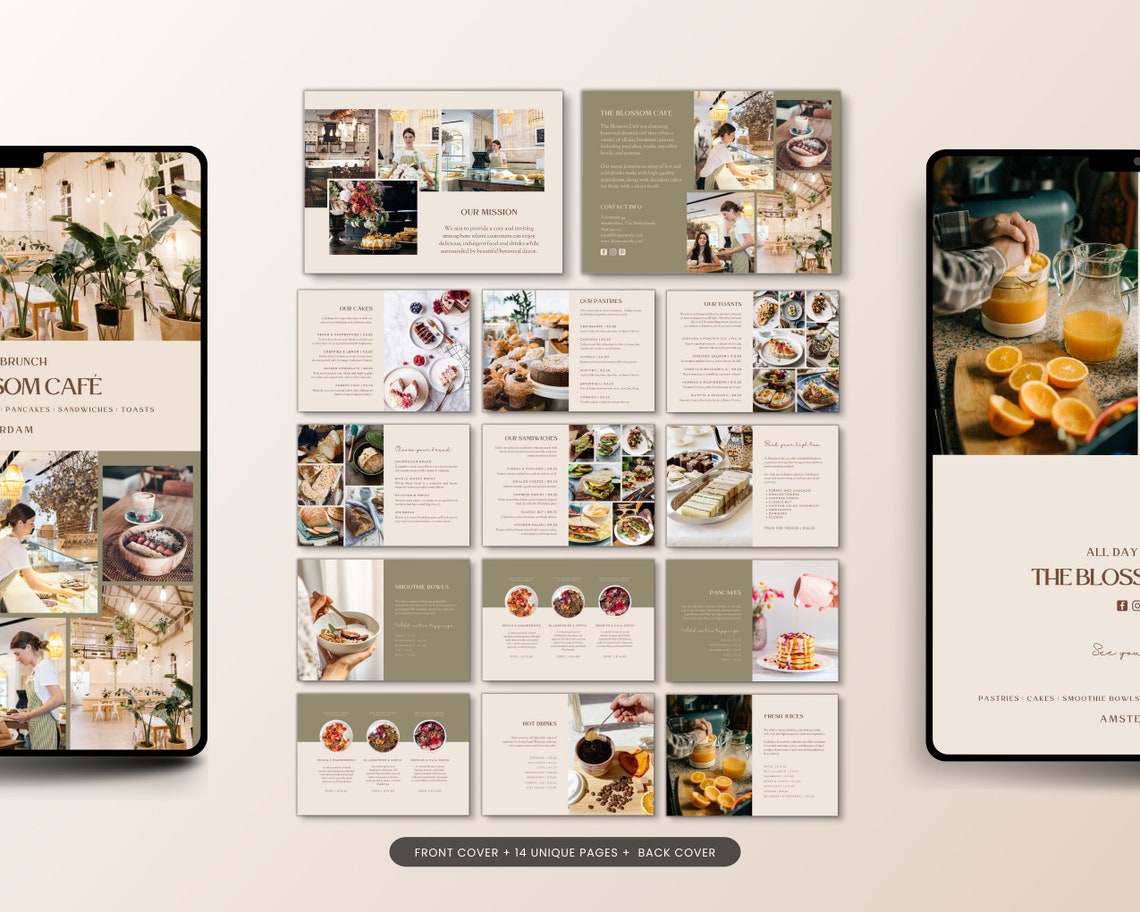Cafe & Restaurant Menu | Pricing Guide Template for Canva | Editable ...