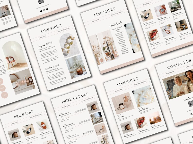 Editable Line Sheet Template Canva Product Catalog A4 | Etsy