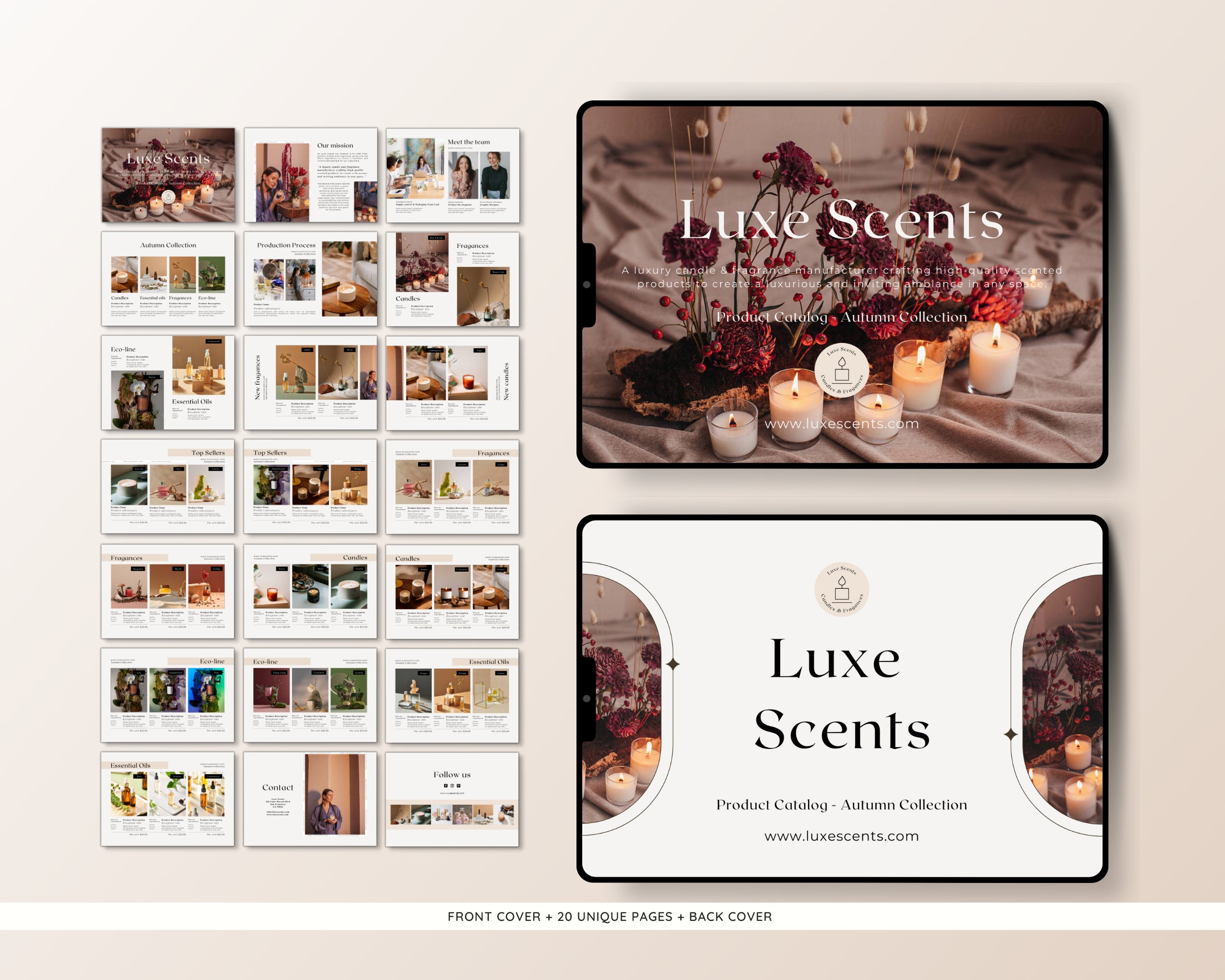 Product Catalog Template: Candle & Fragrance Line Sheet (canva Editable ...