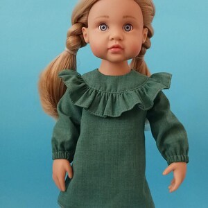 Handmade Green Doll Dress With Ruffle for Little Kidz 14.5" / 36 Cm ...