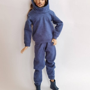 Blue Sporty Hoodie and Joggers for Ken Doll, 12 Inch Male Doll ...