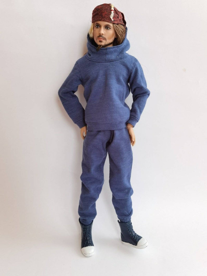 Blue Sporty Hoodie and Joggers for Ken Doll, 12 Inch Male Doll ...