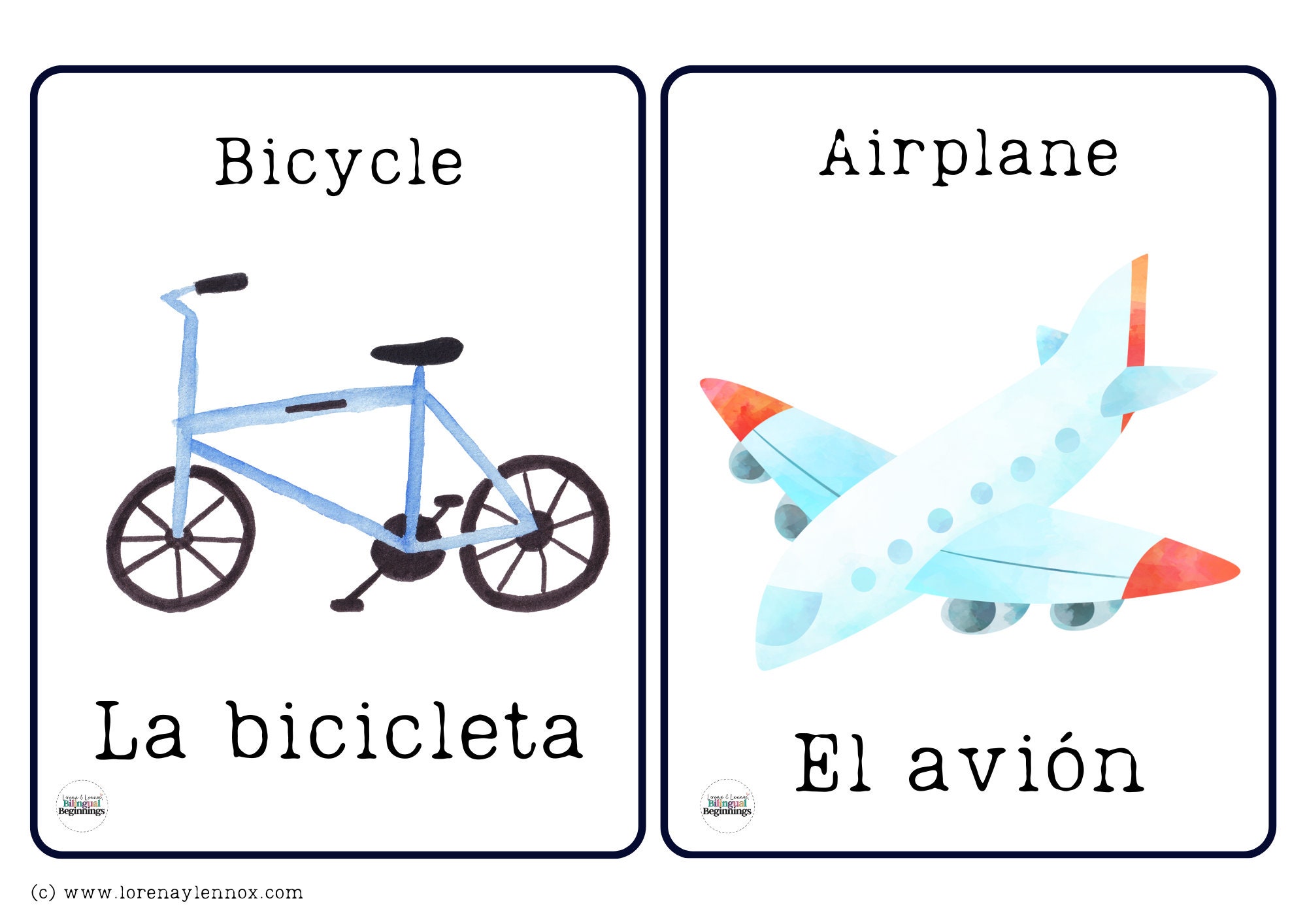 Bilingual Transportation Flashcards in Spanish: Educational Fun for ...