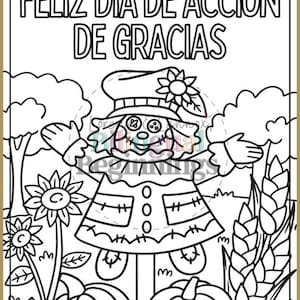 10 Thanksgiving Coloring Pages in Spanish - Etsy
