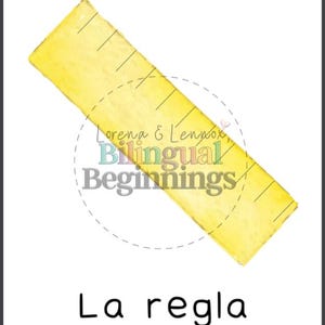 Back to School Flashcards in Spanish - 23 Watercolor Cards - Etsy