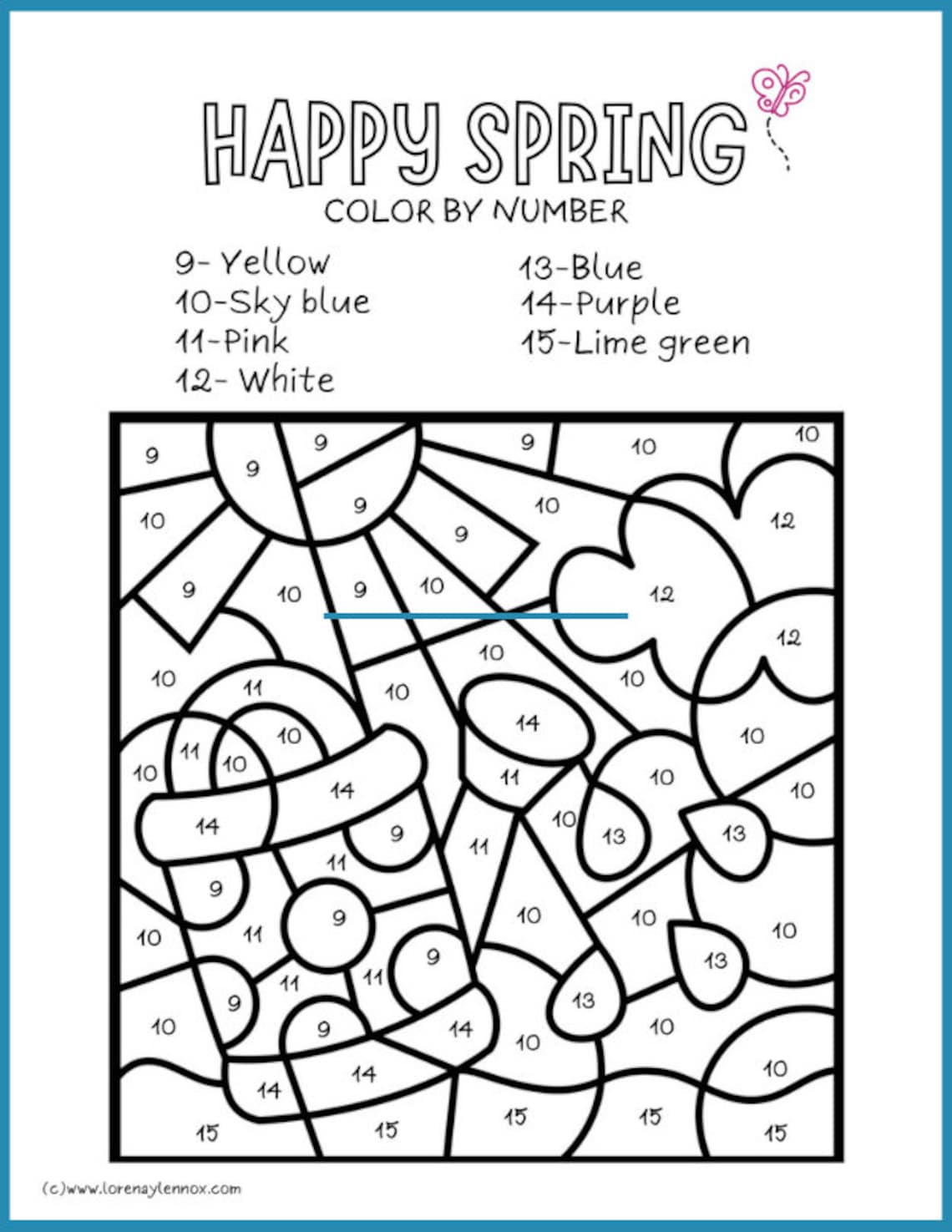 Spring Color by Number Printables - Fun for All Ages! - Etsy