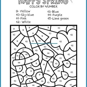 Spring Color by Number Printables - Fun for All Ages! - Etsy