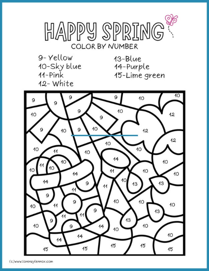 Spring Color by Number Printables - Fun for All Ages! - Etsy