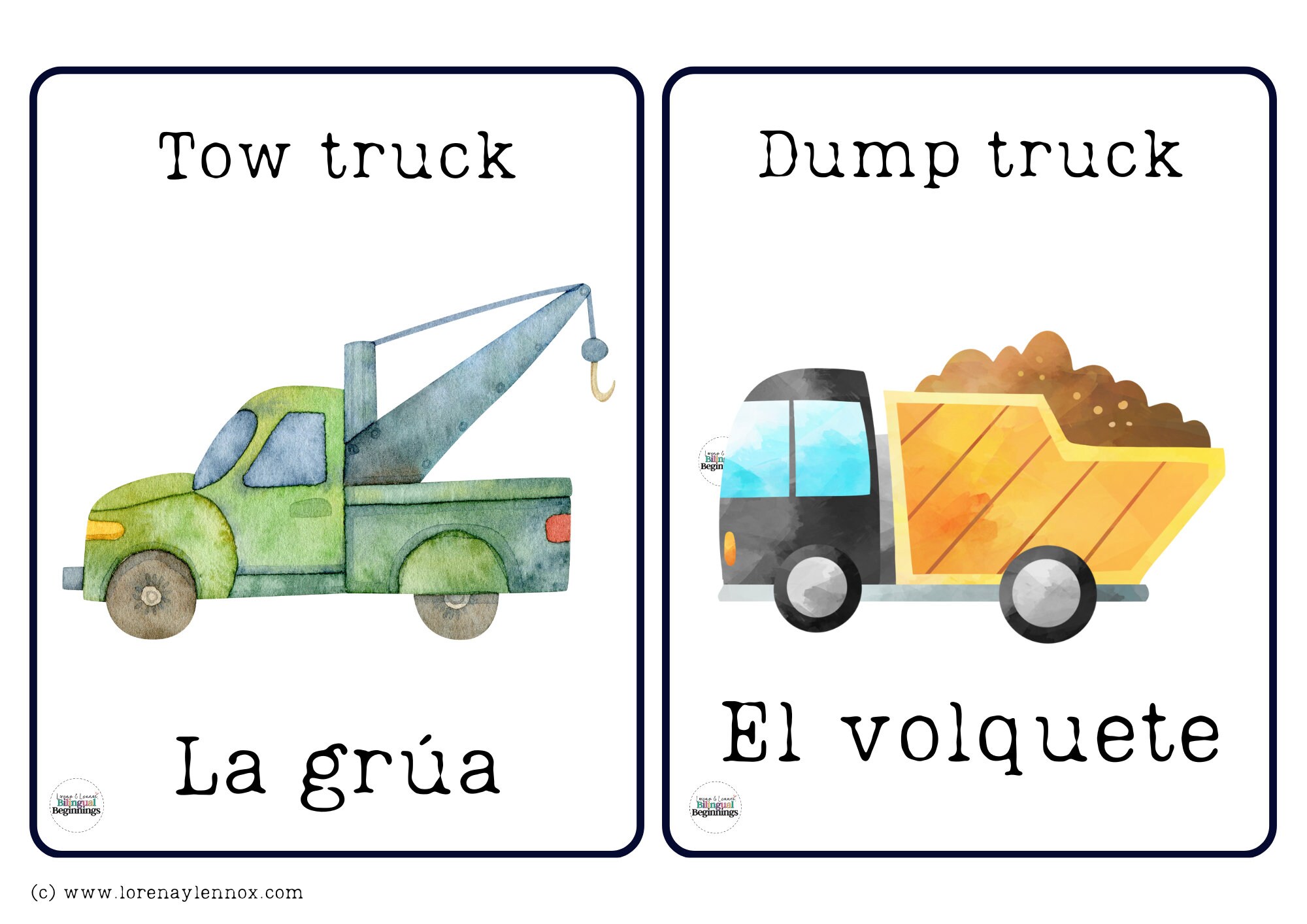 Bilingual Transportation Flashcards in Spanish: Educational Fun for ...