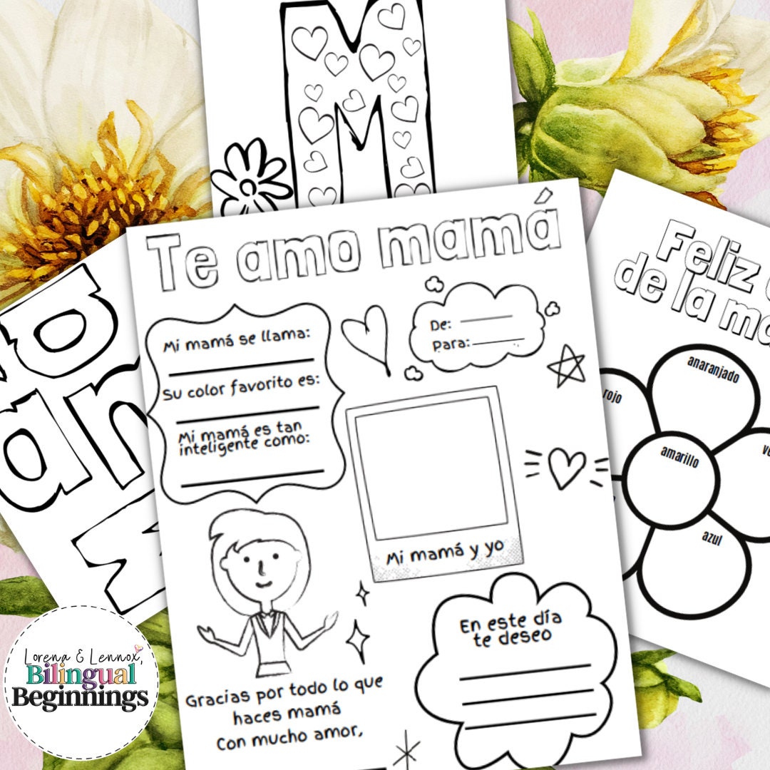 Mother's Day Printables in Spanish for Kids - Etsy